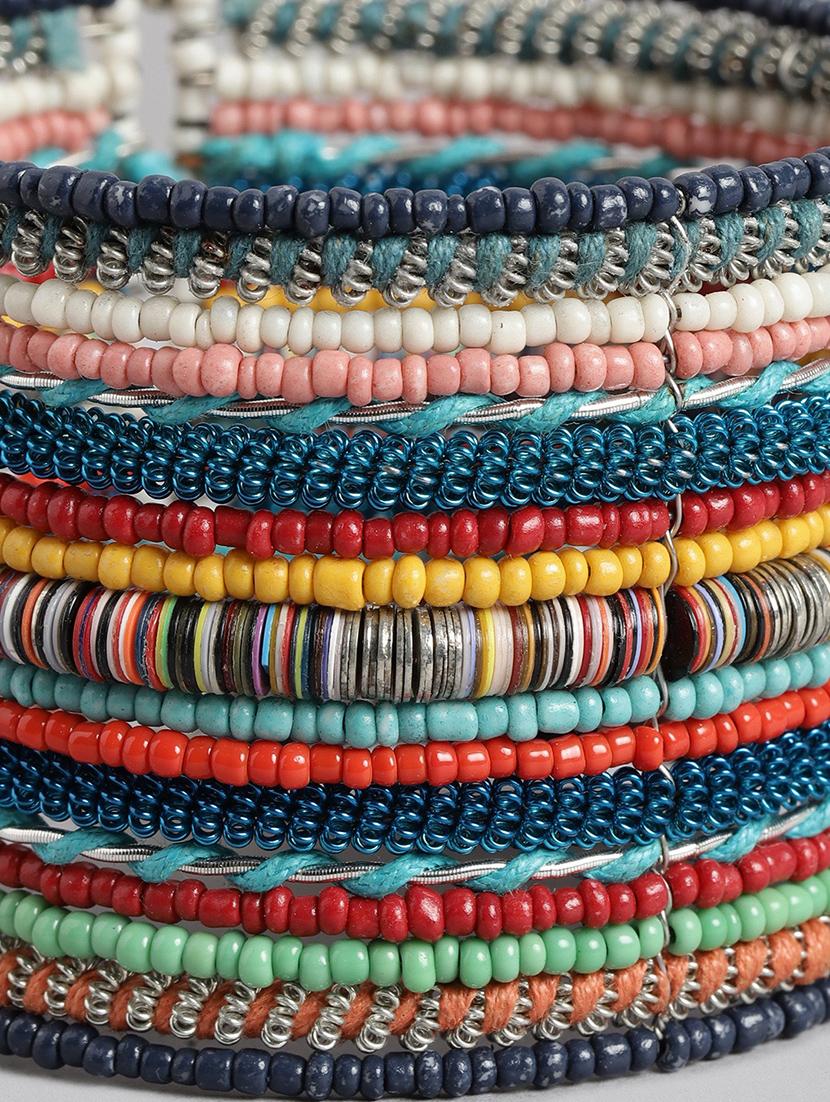 multi colored metal beaded bracelet