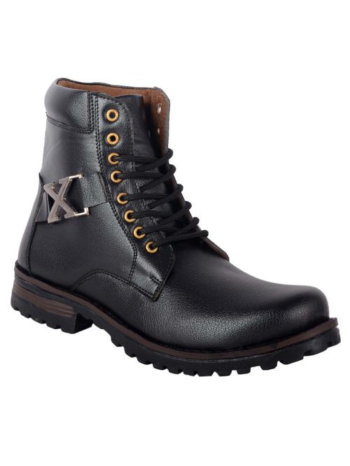 Buy online Men Black Lace Up High Neck Boots from Casual Shoes for Men ...