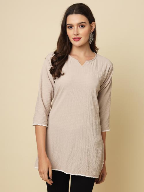 Buy online Women Notch Neck Solid Regular Tunic from western wear for ...