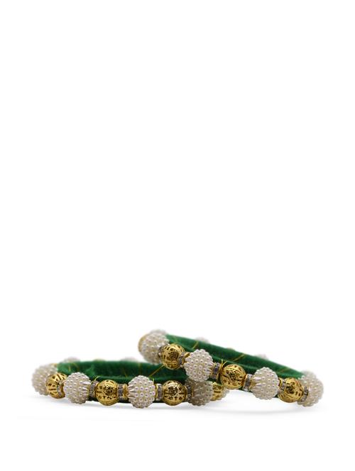 Buy online Set Of Two Embellished Green Bangles from fashion jewellery ...